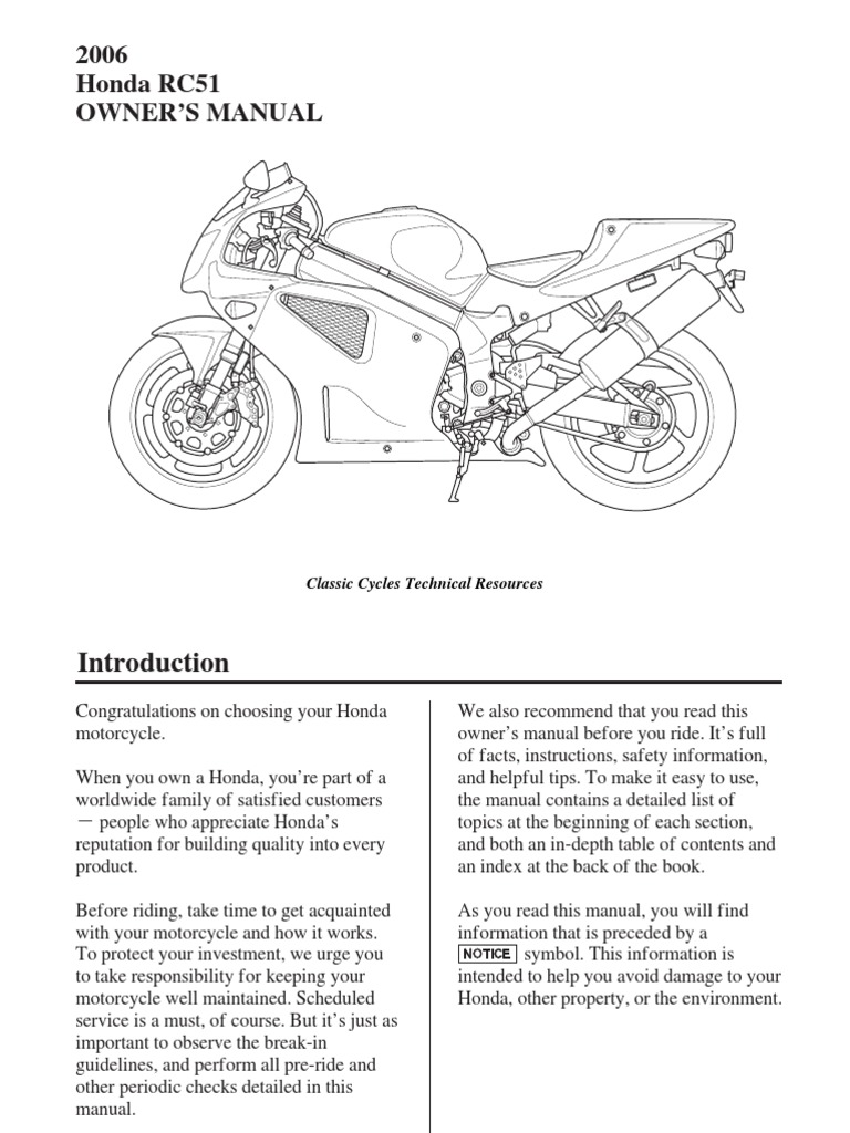 2006 rc51 | PDF | Motorcycle | Transport