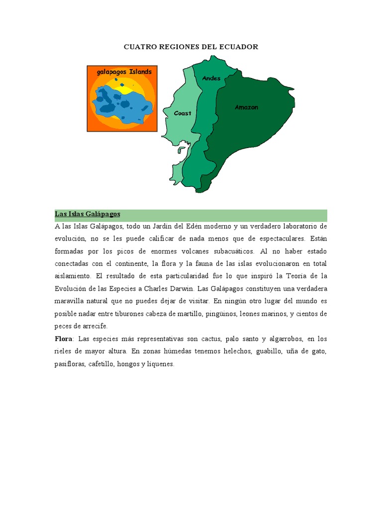 Las Cuatro Regiones del Ecuador | PDF