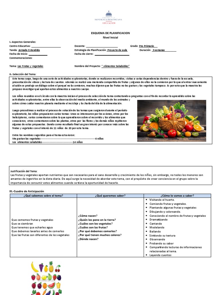 PROYECTO Los Alimentos Saludables | PDF