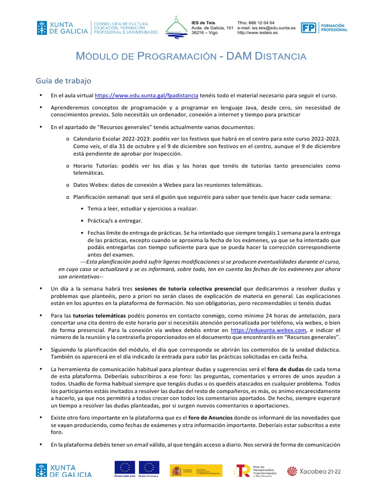 Directrices PROGRAMACION 2022-2023 | PDF