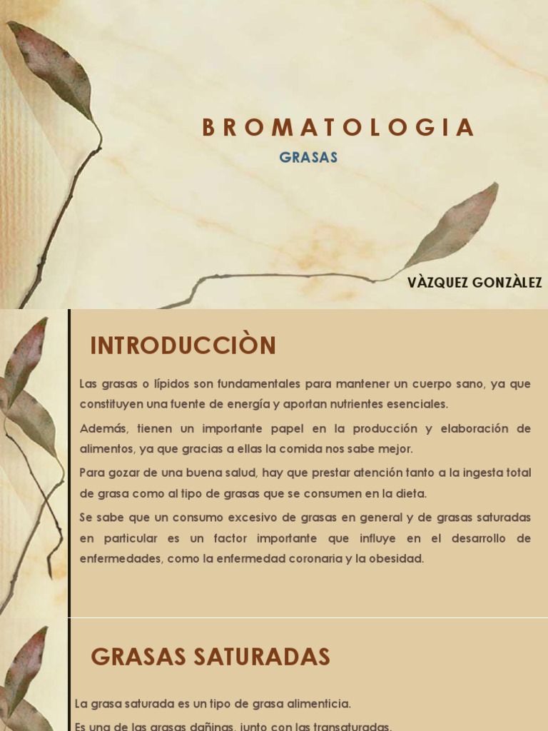 Bromatologia Grasas | PDF