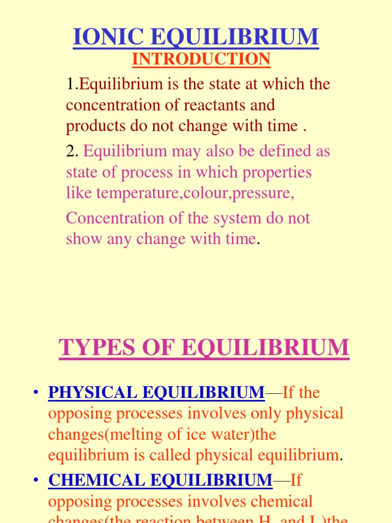 Ionic Equilibrium-Study Material | PDF | Ph | Electrolyte