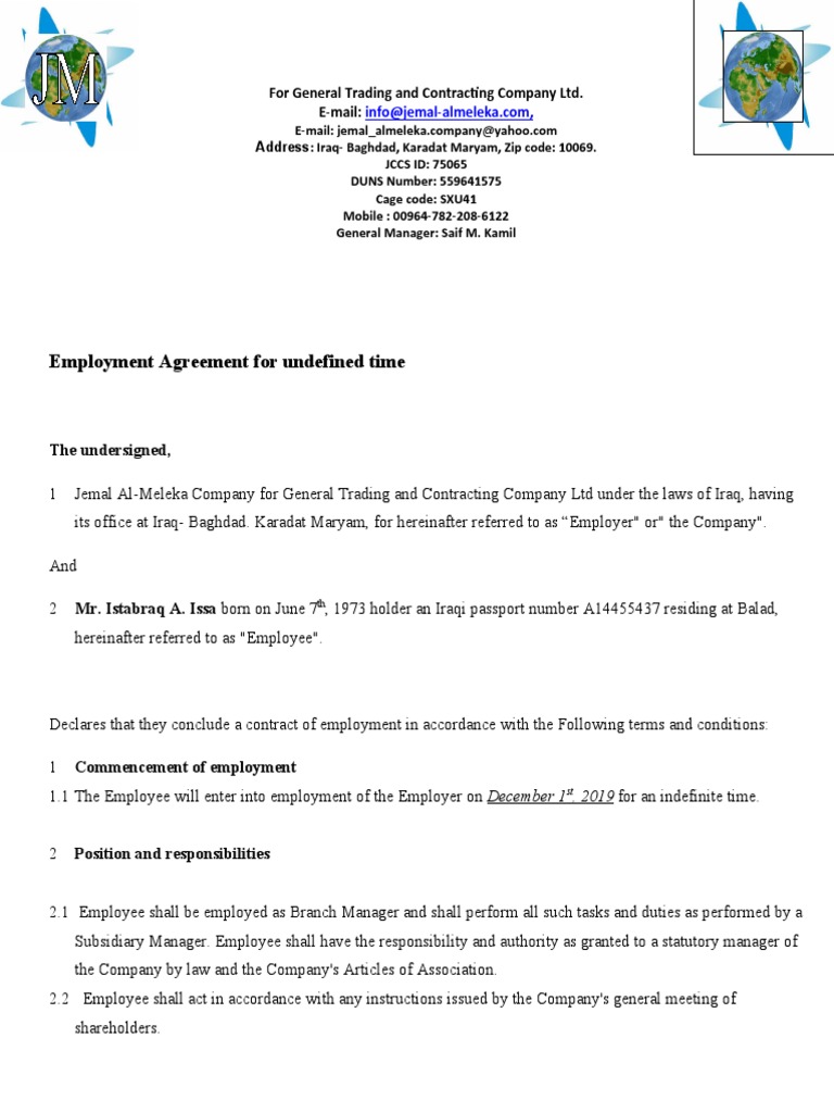 Revised - Employment Agreement - Undefinedtime | Download Free PDF ...