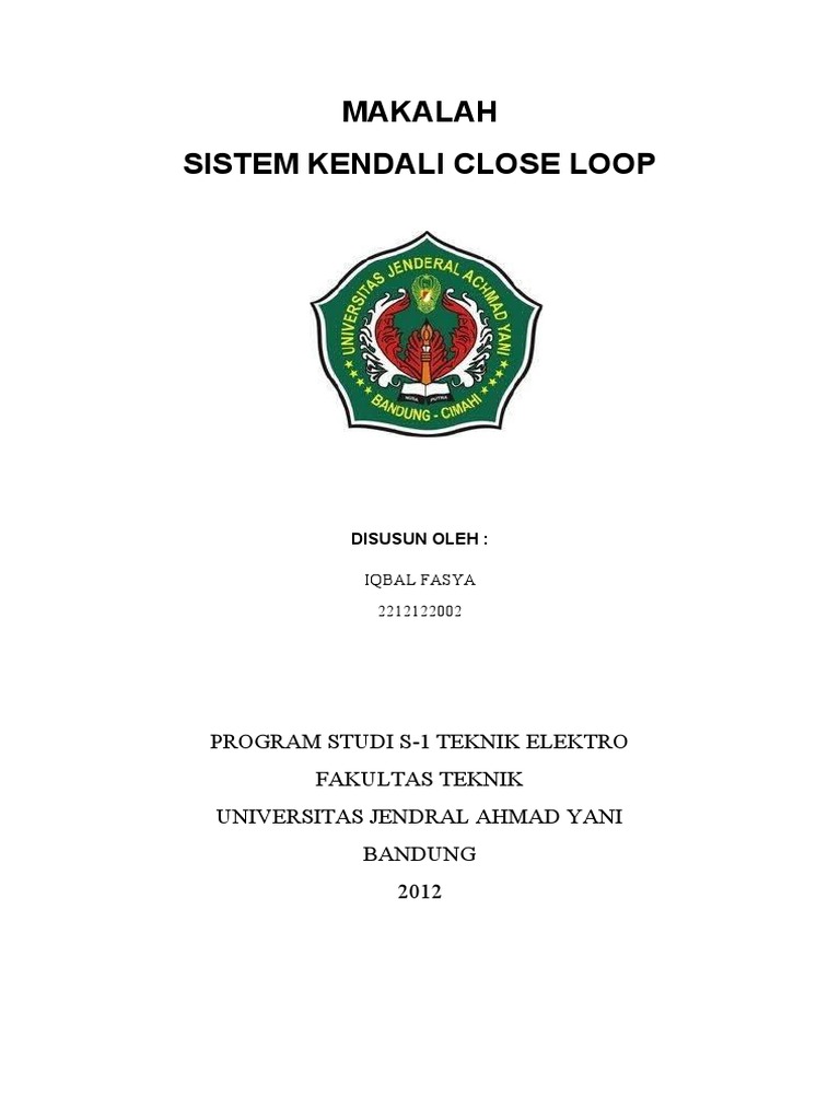 Makalah Sistem Kendali Close Loop | PDF | Teknologi & Rekayasa