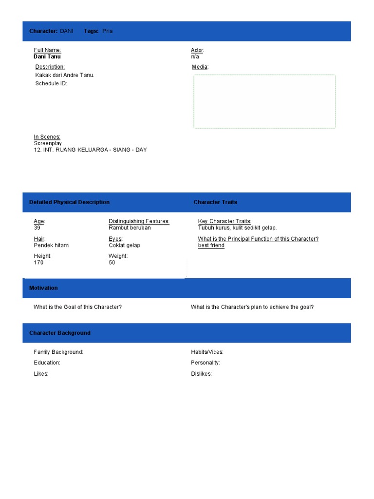 Character Dani | PDF