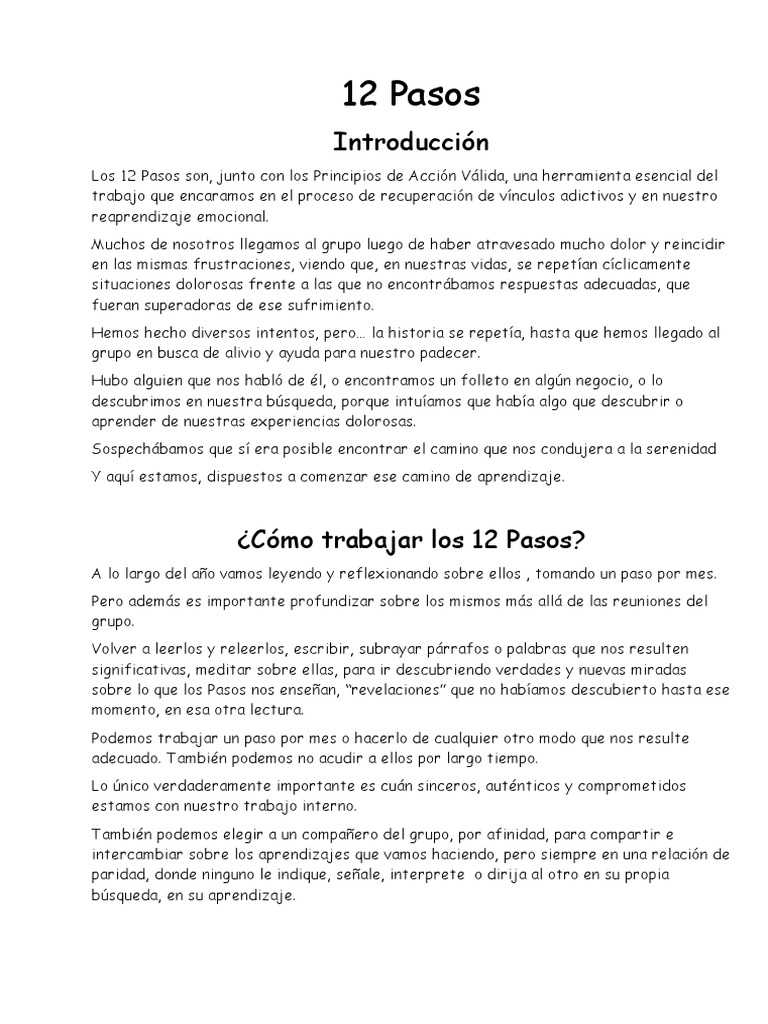 Doce Pasos (Completo) | PDF | Experiencia | Amor