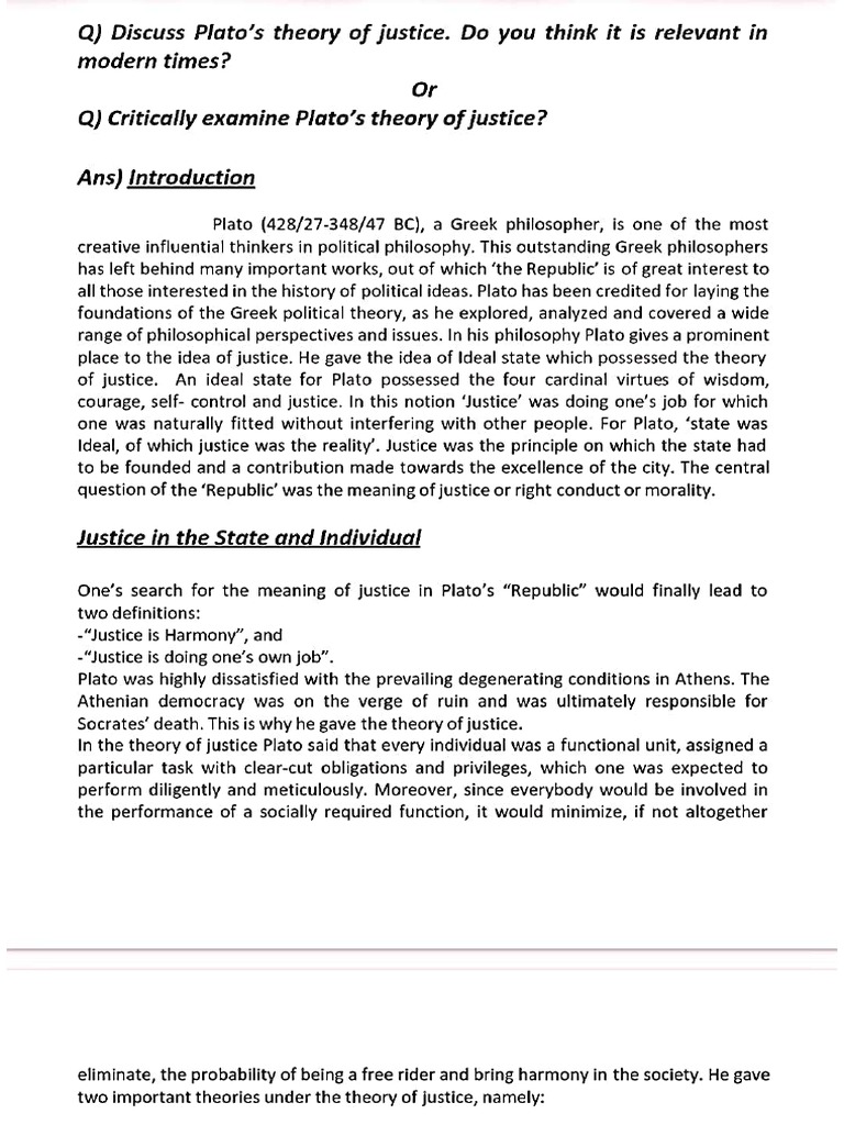 Plato Concept Of Justice Pdf