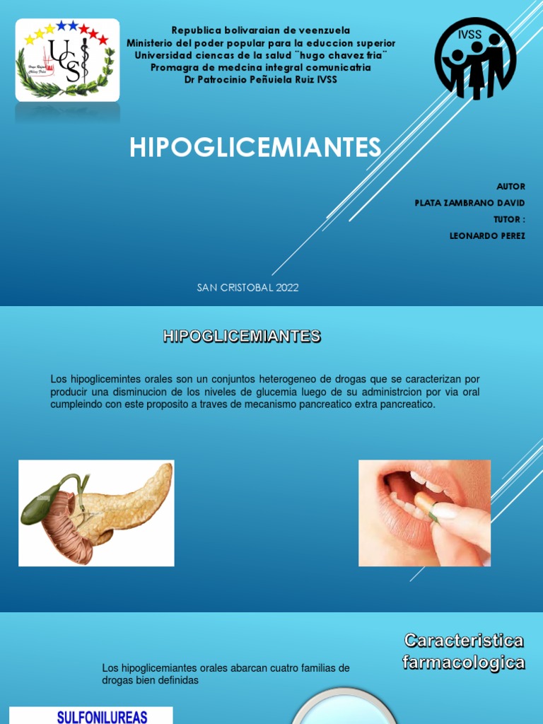 Hipoglicemiantes David Plata | PDF | Insulina | Tratamientos médicos