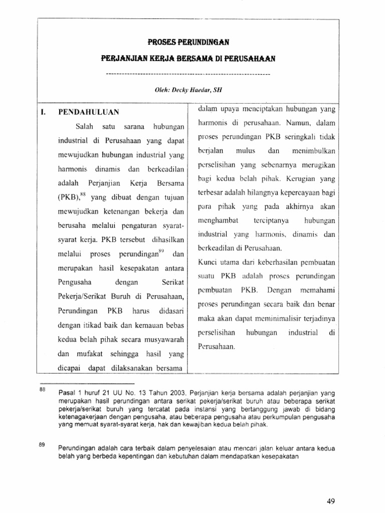 Proses Perundingan PKB Di Perusahaan | PDF