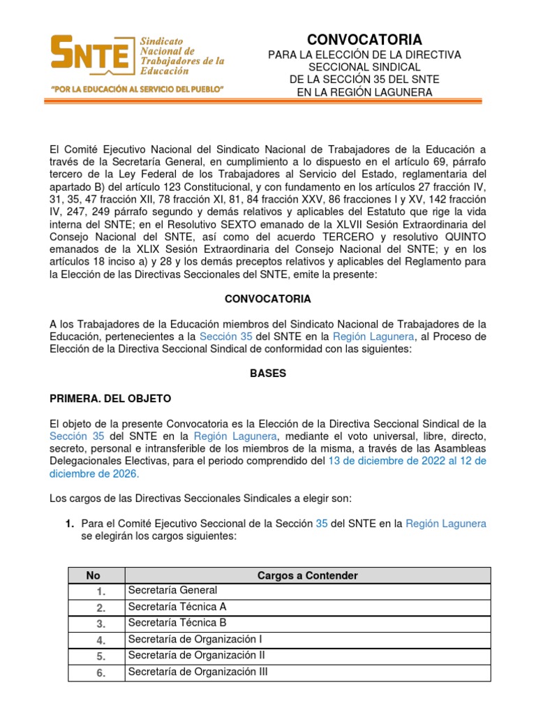 Ver3 Sec35 Convocatoria - ADE - Secc 35 2022 | PDF