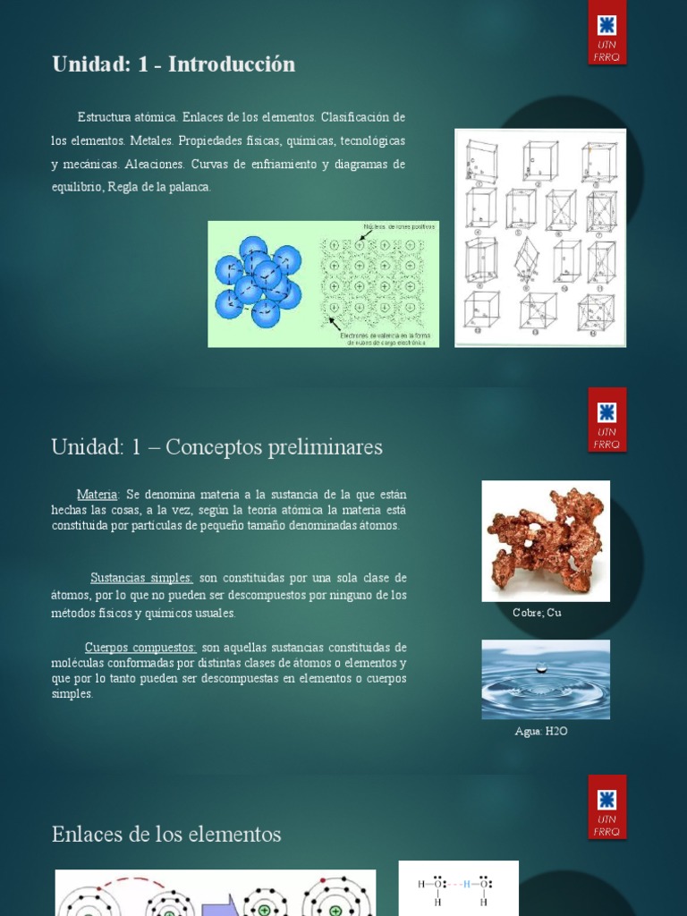 Unidad 1 - Introducción | PDF | Elementos químicos | Rieles