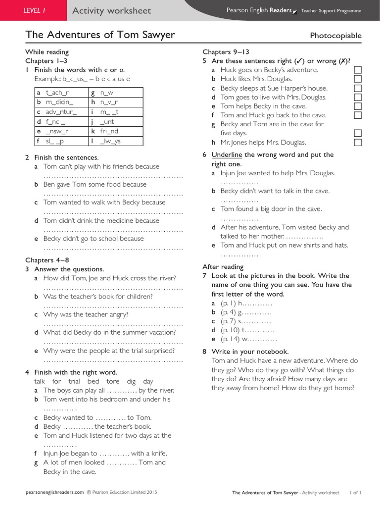 M02 Aots Rea 01GLB 8005 U02 | PDF | The Adventures Of Tom Sawyer