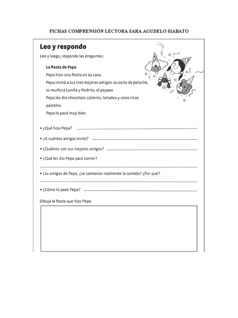 Fichas Comprensión Lectora | PDF