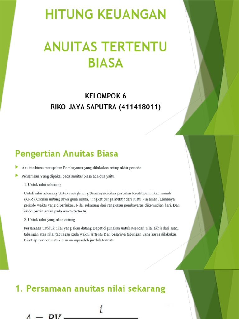 Hitung Keuangan (Anuitas Biasa) | PDF
