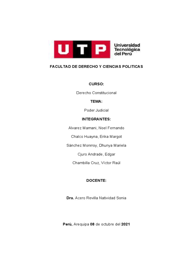 Estructura y Funciones del Poder Judicial en Perú | PDF
