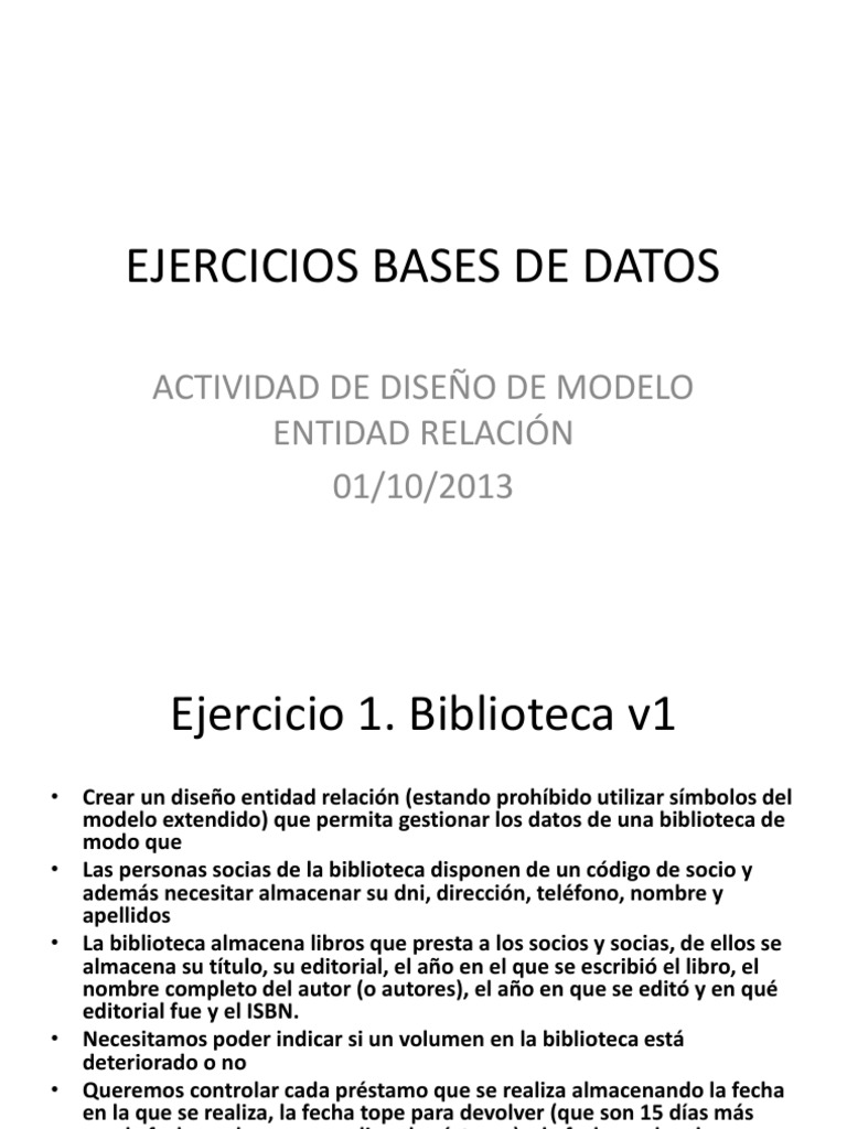 Ejercicios Bases de Datos | PDF | Bases de datos | Usuario (informática)