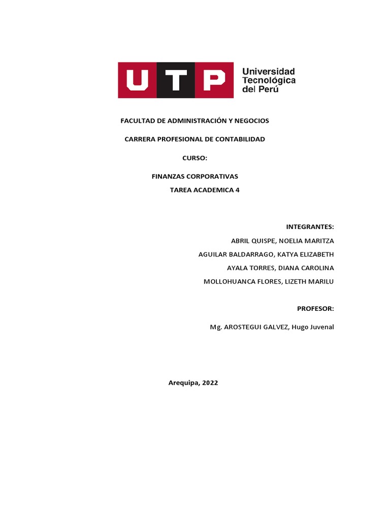 Finanzas Ta4 Pdf Compartir Finanzas Dividendo