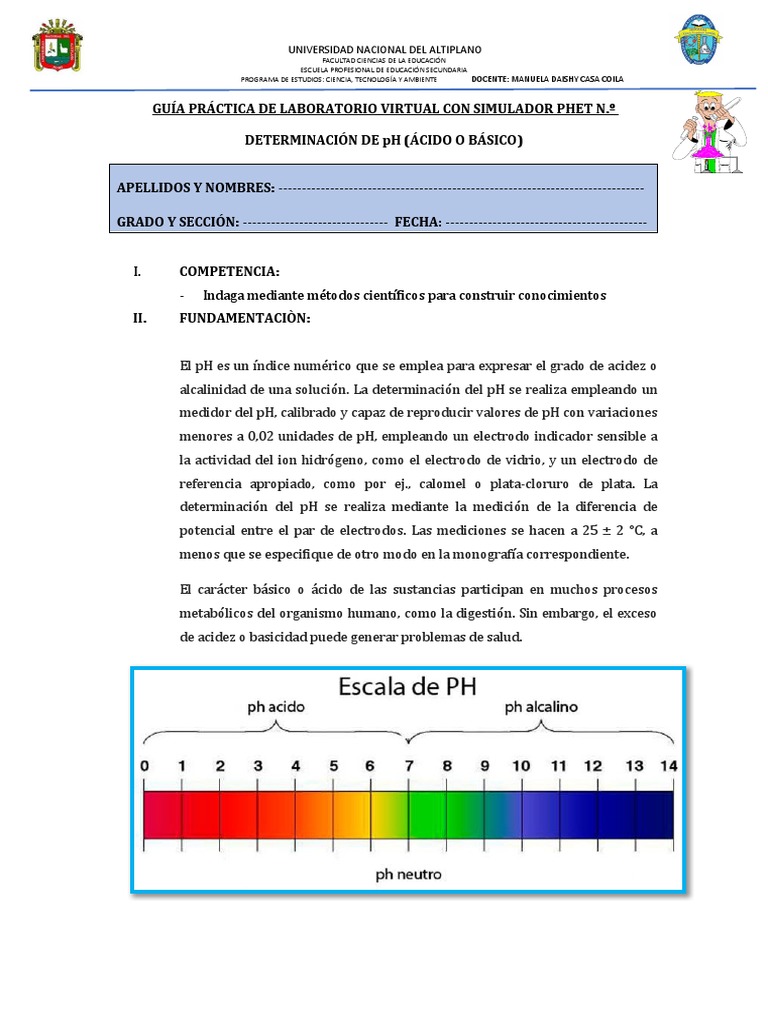 1 - Práctica de Laboratorio #Determinación de PH | PDF | Ph | Ciencias fisicas