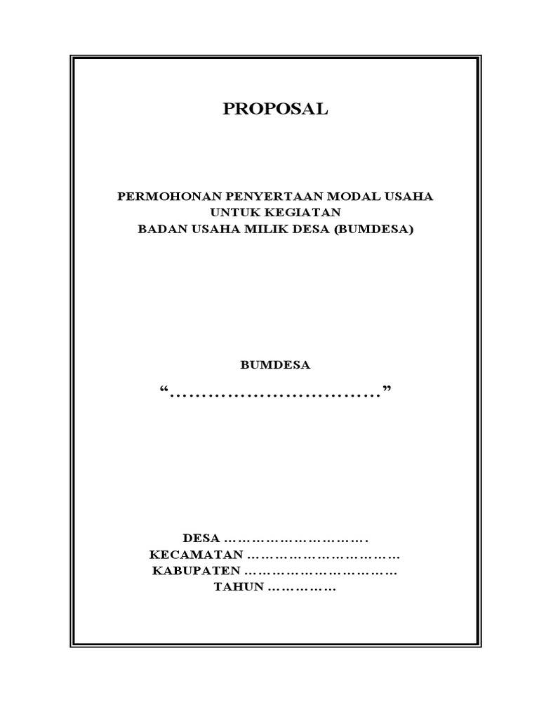 7.contoh Proposal Bumdes | PDF