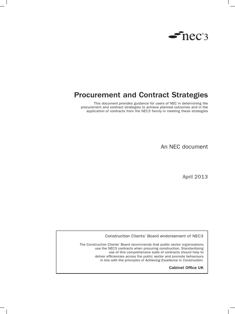 NEC Procurement and Contract Strategies | PDF