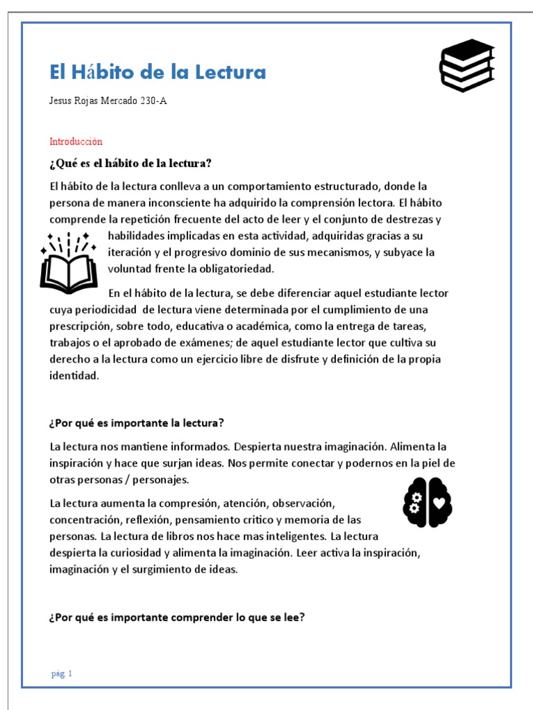 El Hábito De La Lectura Pdf