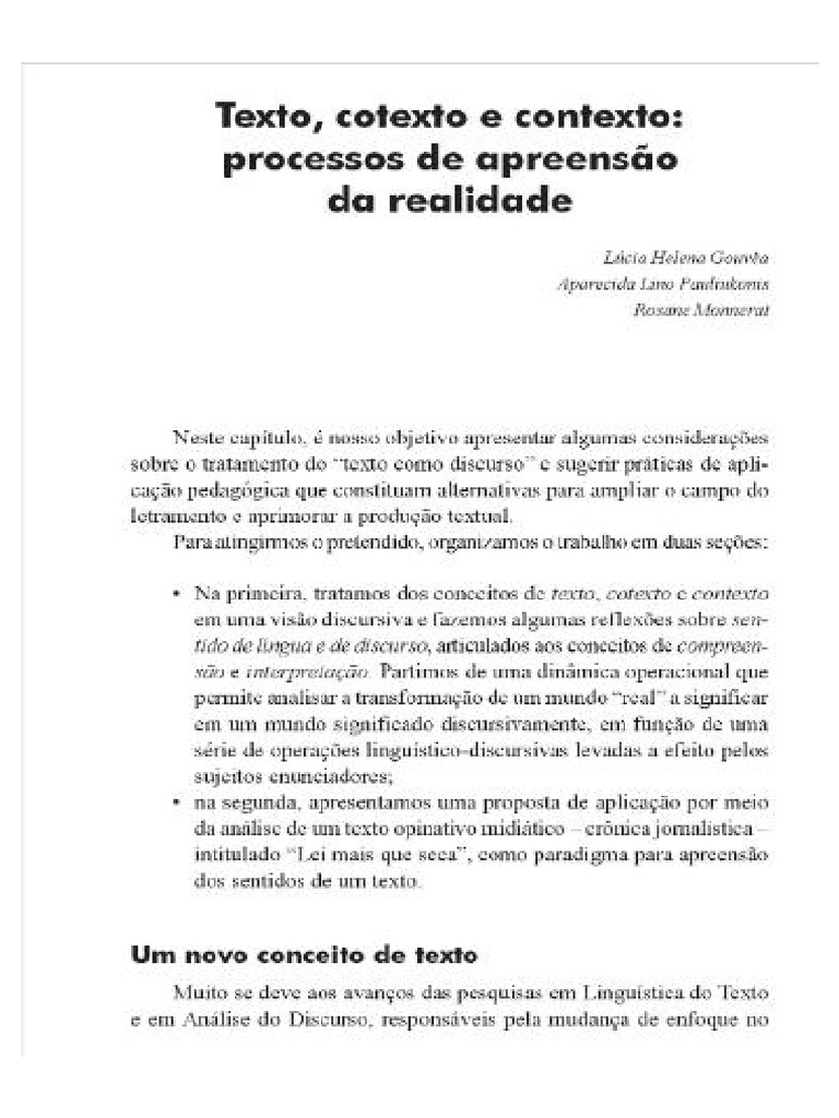 Texto e Contexto | PDF