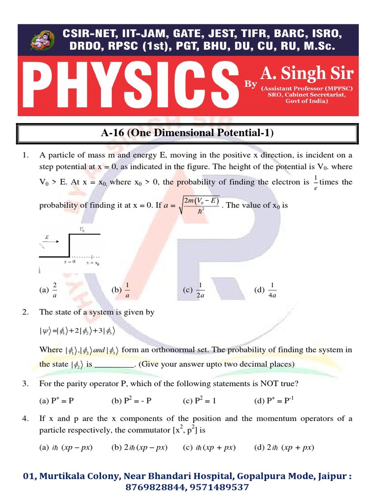 Identical Particle in Physics Questions | PDF | Hamiltonian (Quantum Mechanics) | Eigenvalues ...