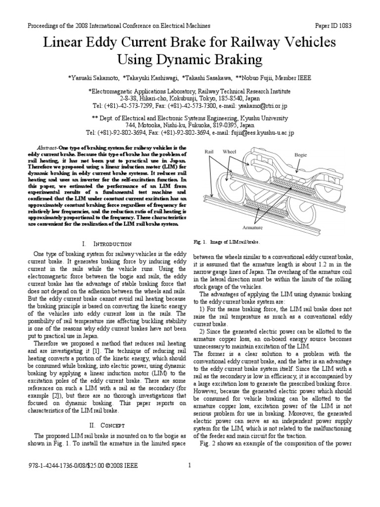 1 Linear Eddy Current Brake For Railway Vehicles Using Dynamic Braking ...