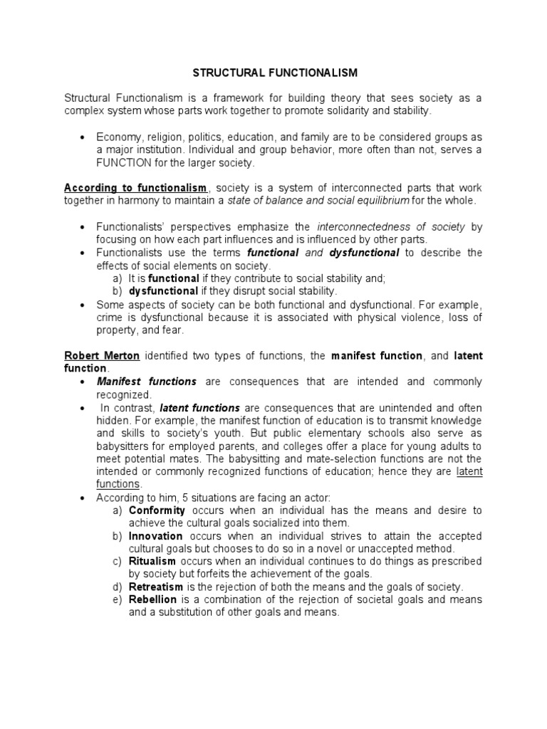 Structural Functionalism Framework | PDF | Marxism | Communism