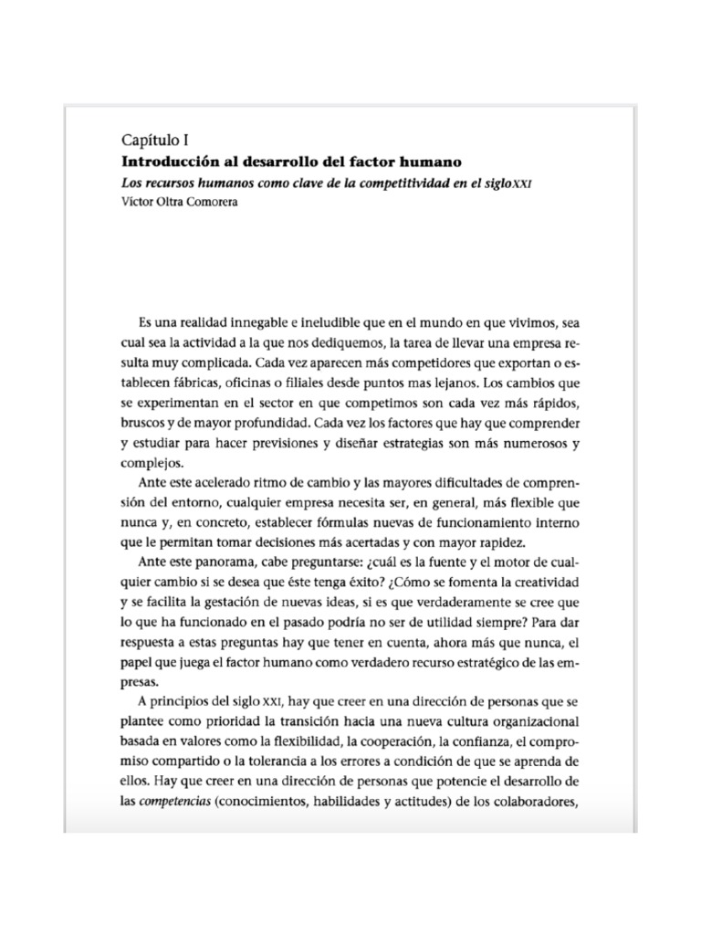 Comorera (2011), Desarrollo Del Factor Humano | PDF
