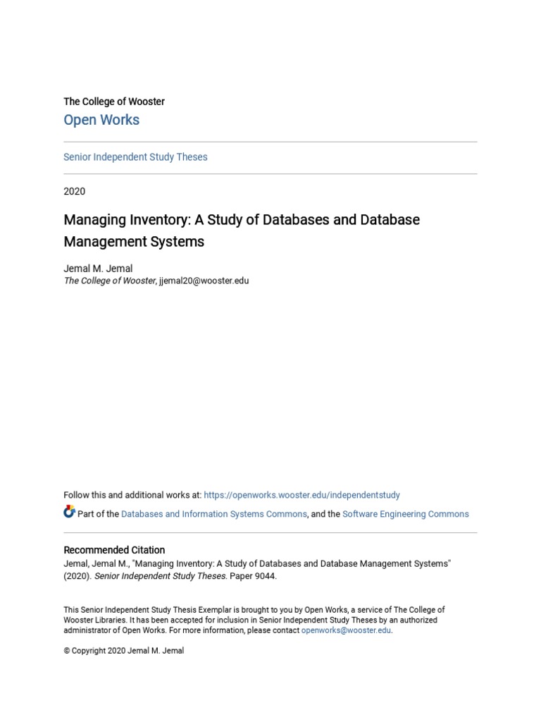 Managing Inventory | PDF | Relational Database | Databases