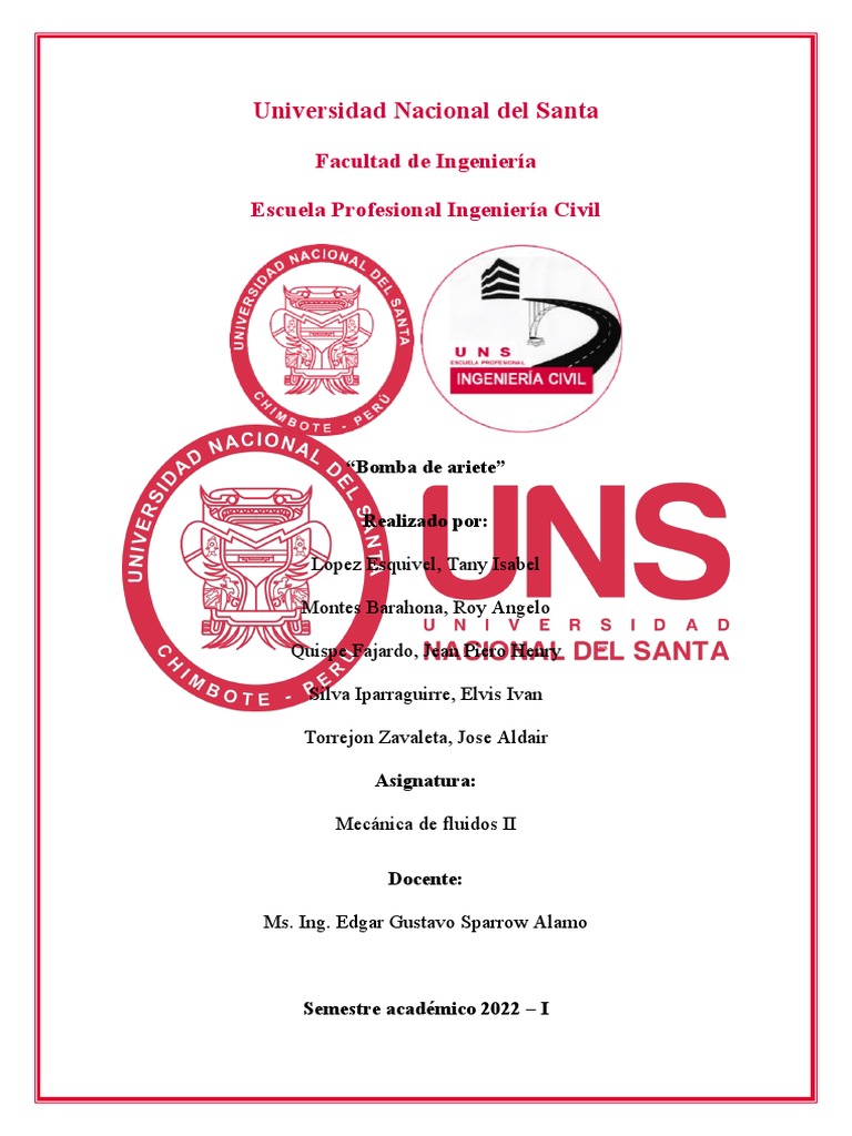 Bomba de Ariete | PDF | Ingeniero civil | Gases