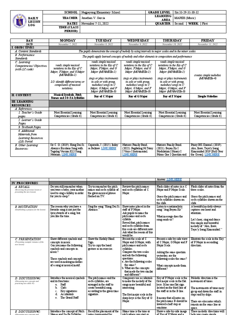 WEEK 1 Music Melody | PDF | Scale (Music) | Musical Compositions