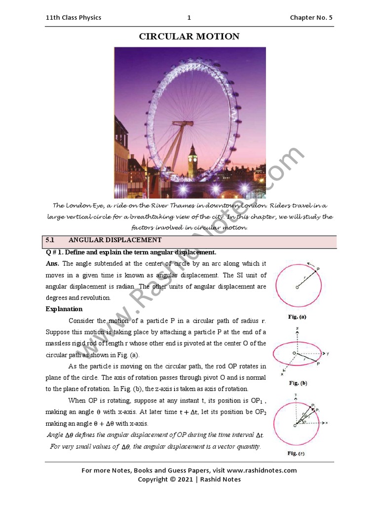 Chapter No. 5 (Theory Notes) | PDF | Rotation Around A Fixed Axis ...