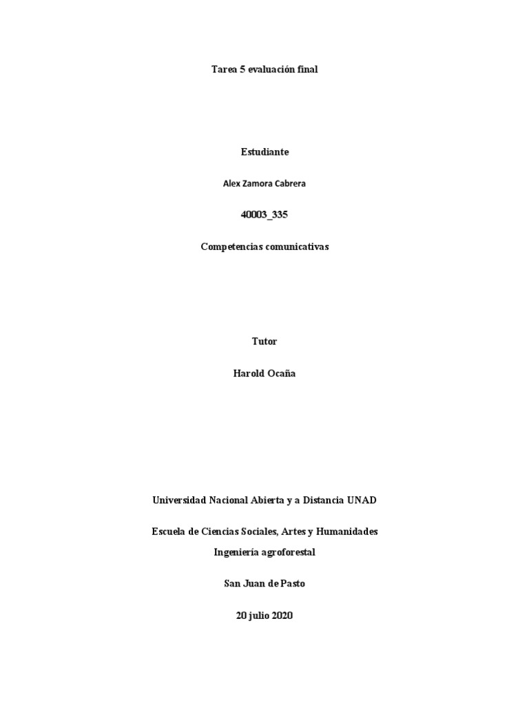 335 - Tarea - 5 - Evaluación - Final - Alex - Zamora - Cabrera. | PDF | Residuos | Vertedero