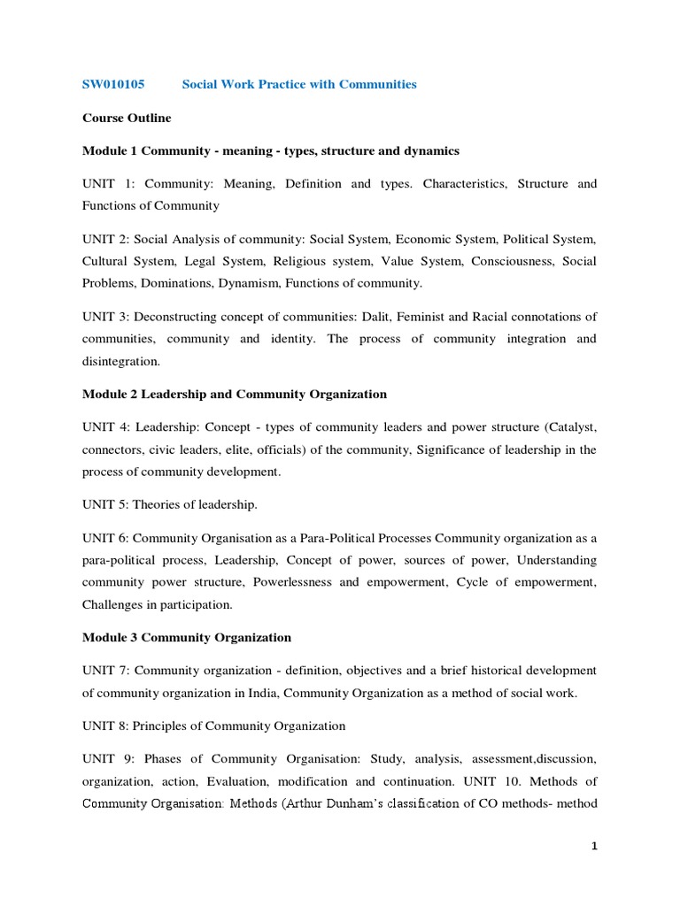 Community Organization in Social Work | PDF | Feminism | Gender Studies