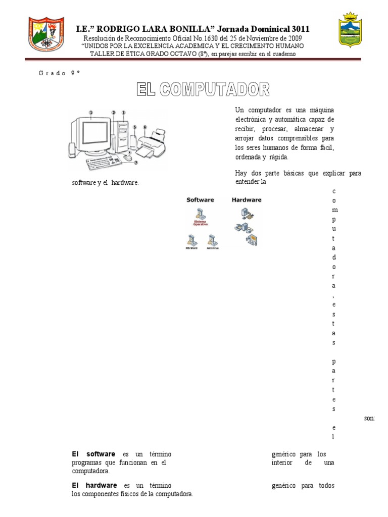Taller De Informática Periodo Pdf Hardware De La Computadora