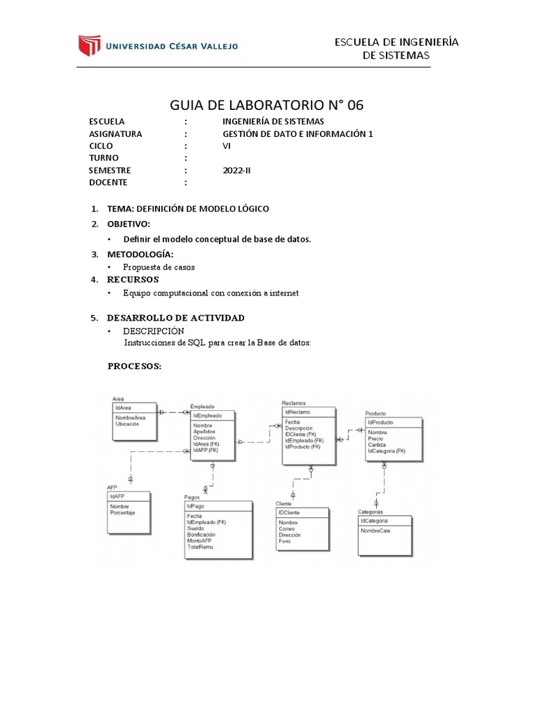 Modelo Lógico de Base de Datos | PDF | Bases de datos | Aprendizaje