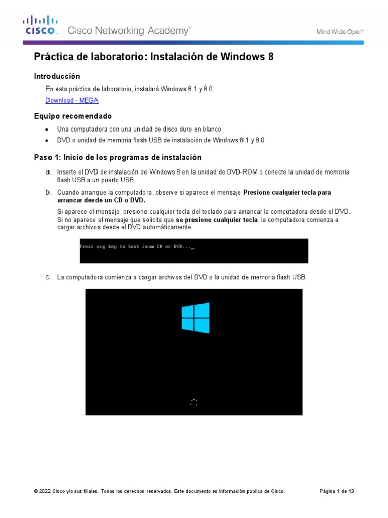 Practica 8.1 Instalacion de Windows | PDF | Windows 8 | Microsoft