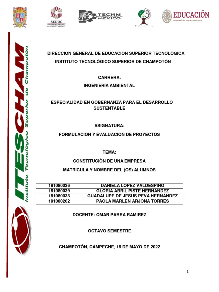 Constitucion de Una Empresa. | PDF