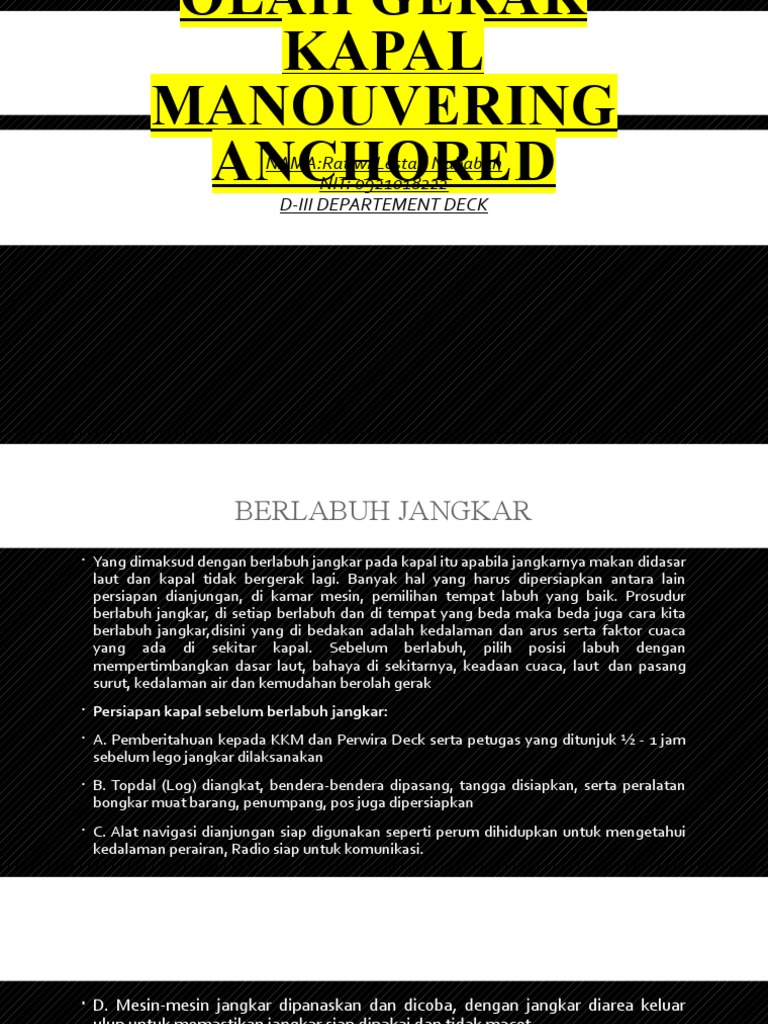 Ratiwi Lestari Nababan - 18 - Manouver Anchored | PDF