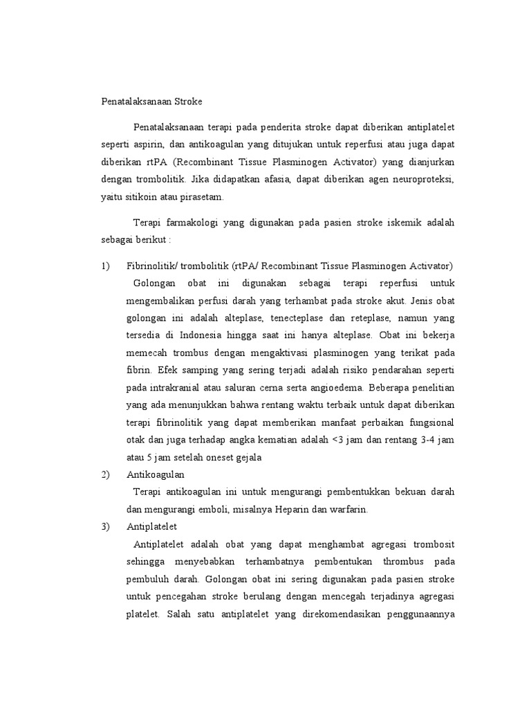 Penatalaksanaan Stroke | PDF | Sains & Matematika