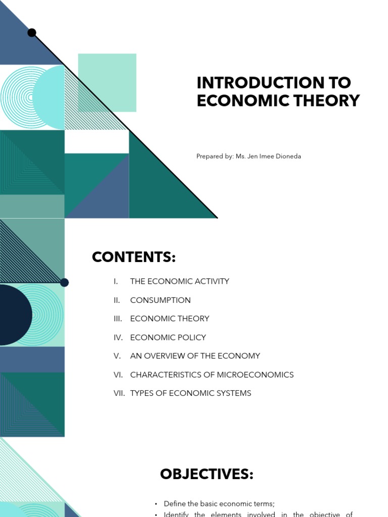 Introduction To Economic Theory | PDF