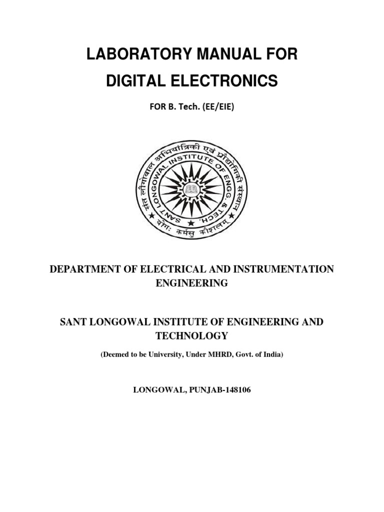Lab Mannual For Digital Electronics Lab Pdf Logic Gate Electronic Circuits