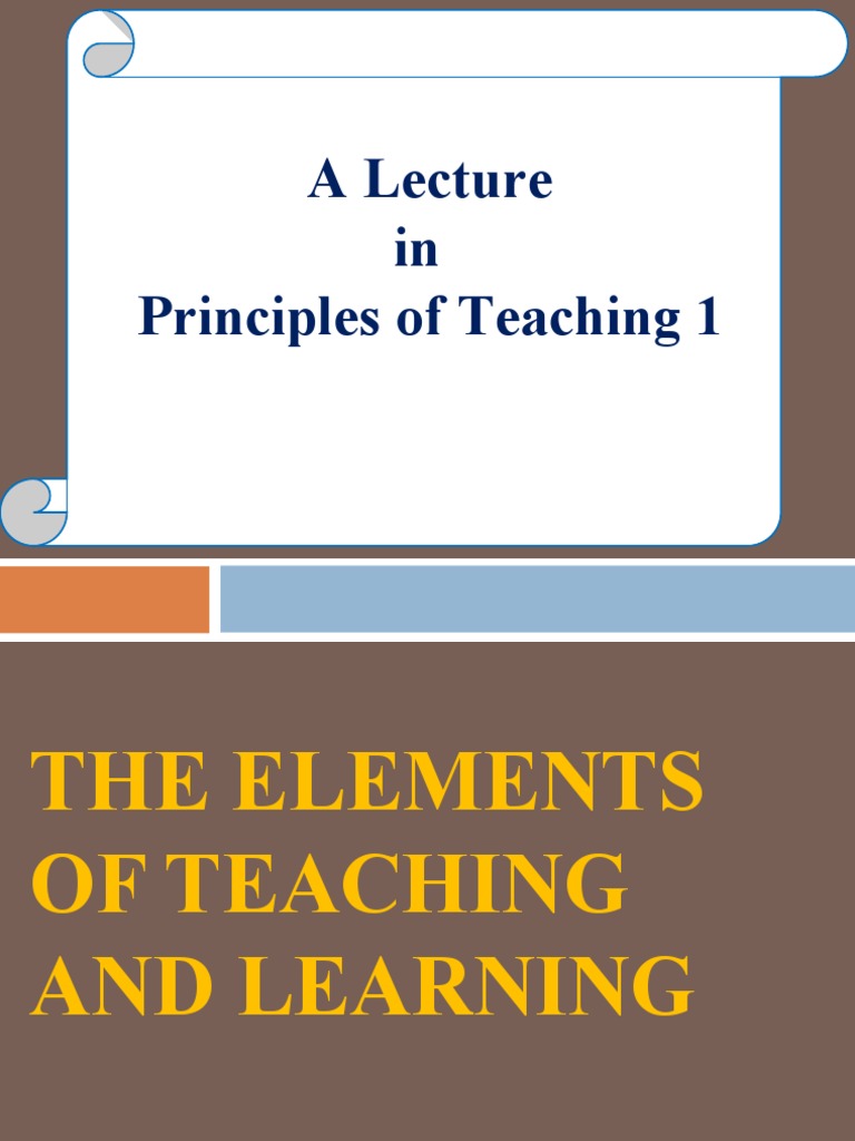 UNit 1chapter1 3principles of Teachingfinal | PDF | Learning | Teaching ...