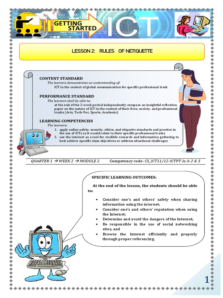 EmpTech Modules Lesson 2 Rules of Netiquette | PDF