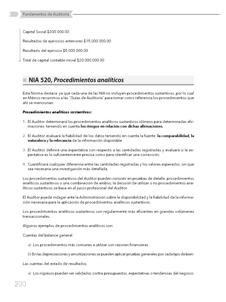 NIA 520 Procedimientos Analíticos (Material Tarea Mapa Conceptual ...