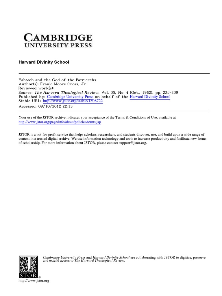 Cambridge University Press Harvard Divinity School | PDF | Yahweh | Deities