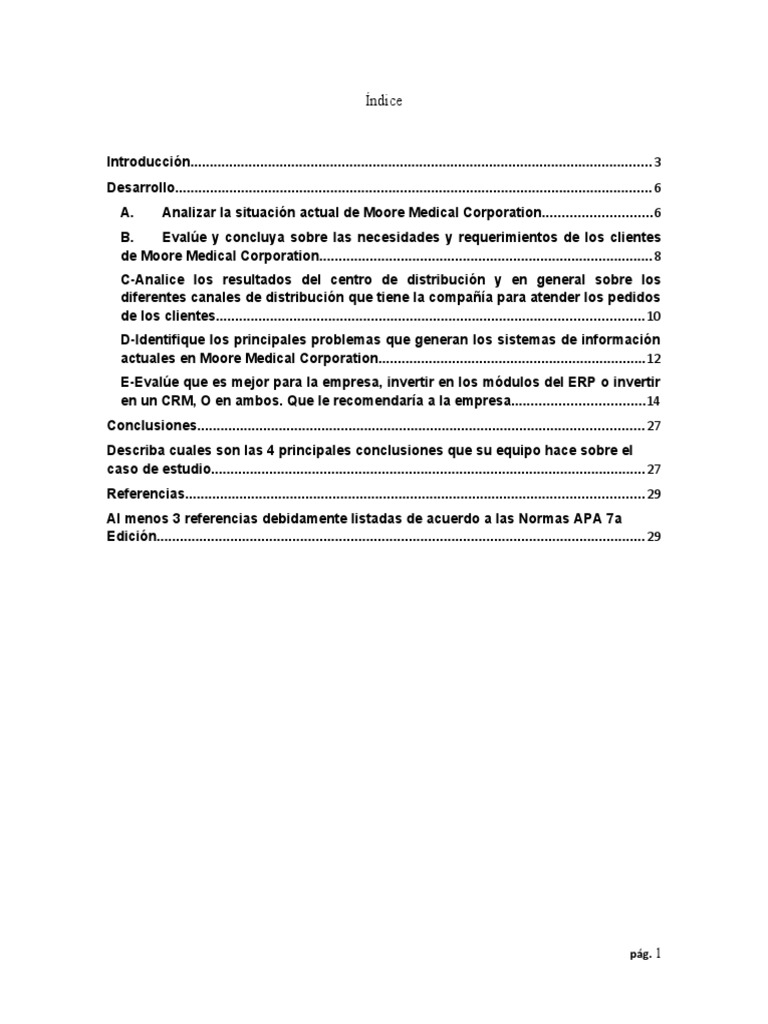 Caso de Estudio Moore Medical Corporation | PDF