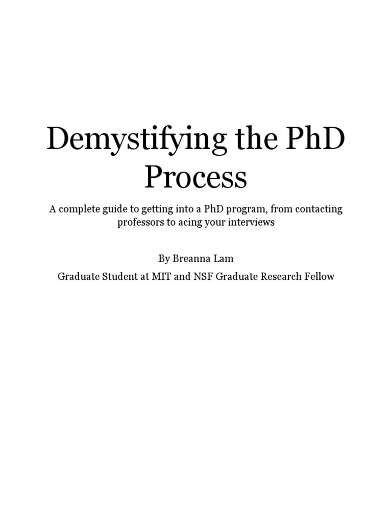 Demystifying The PHD Process | PDF | Cost Of Living | Graduate Record ...